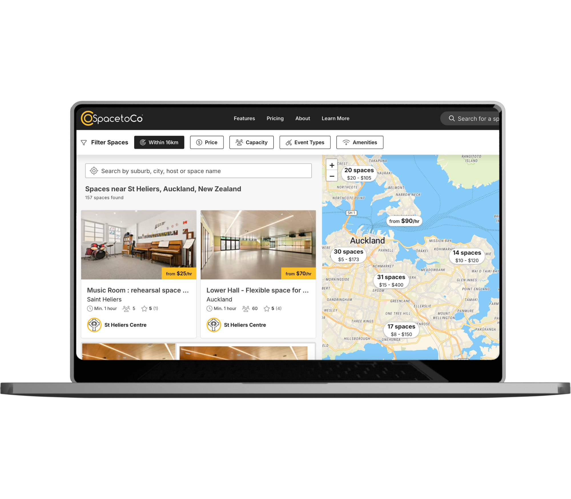 List your venue and spaces on SpacetoCo